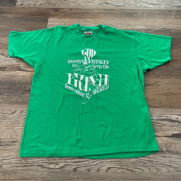 Hanes | Shirts | Vintage 8s Single Stitch Hanes God Created Whiskey ...